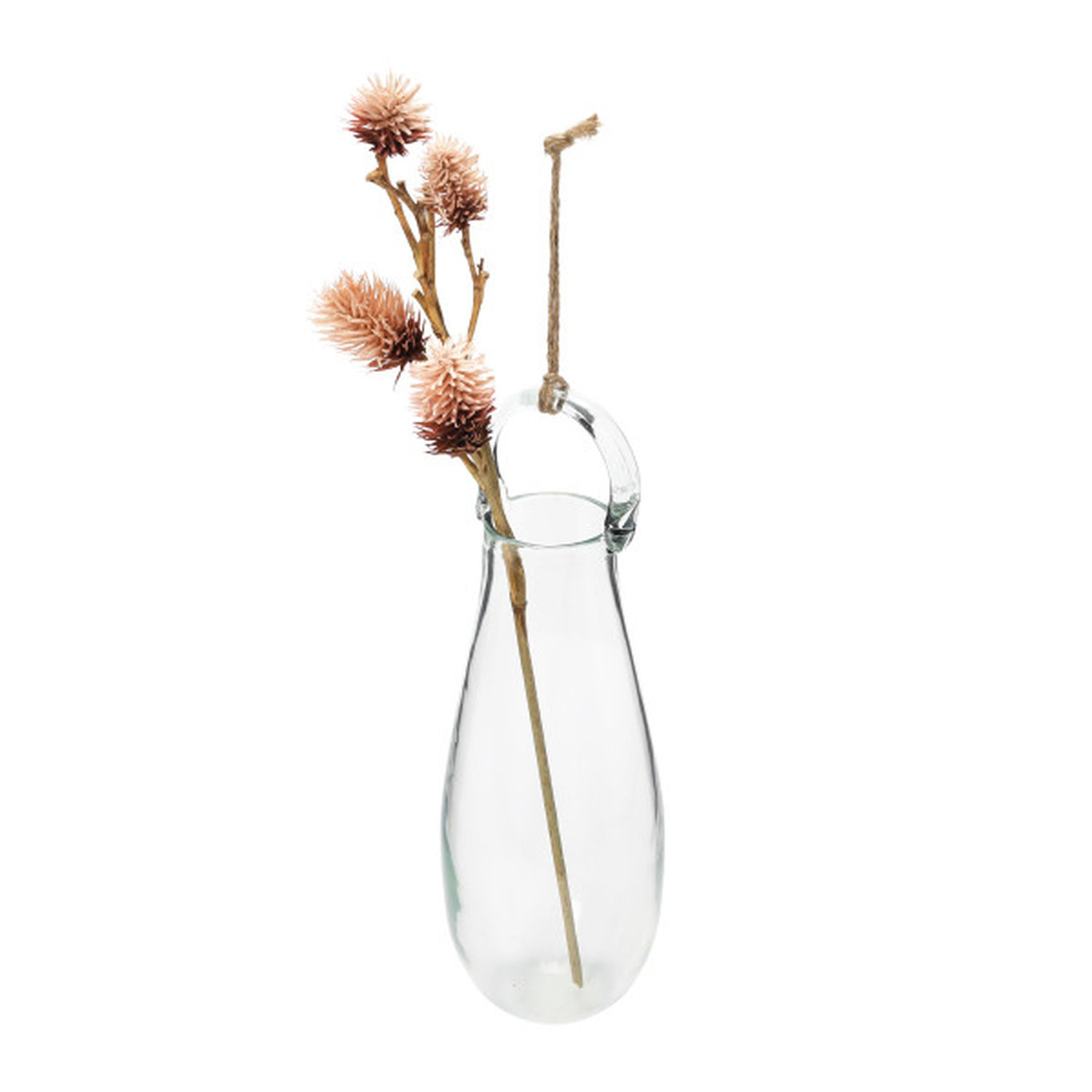 Ivy Bronx Berthony Hanging Hand Blown Glass Vase with Jute Hanger | Wayfair