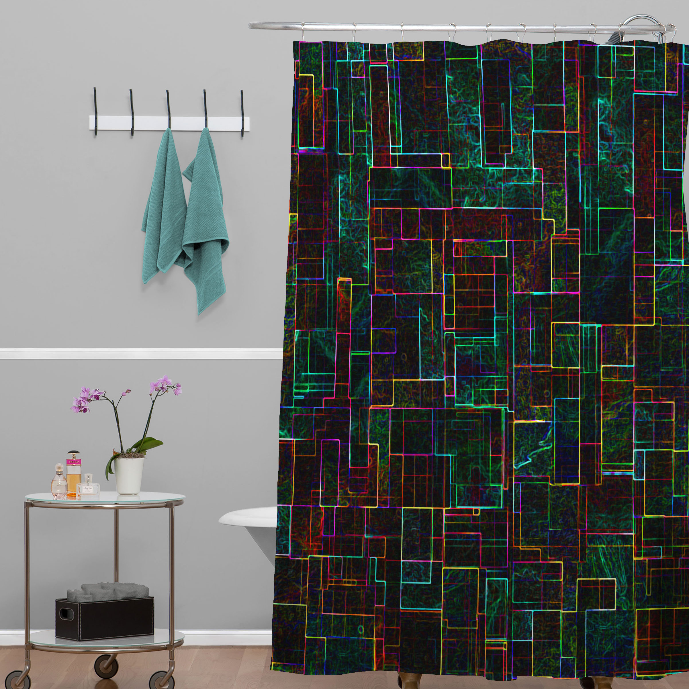 The Twillery Co.® Studebaker Matrix Single Shower Curtain | Wayfair
