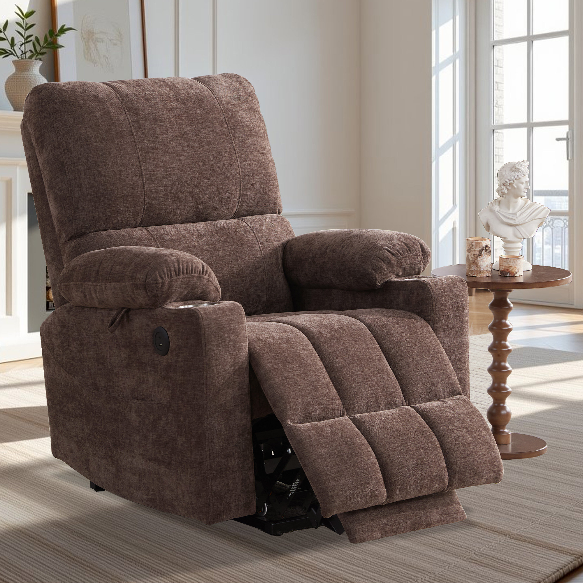 Latitude Run® Power Lift Recliner Chair with Massage and Heat for ...