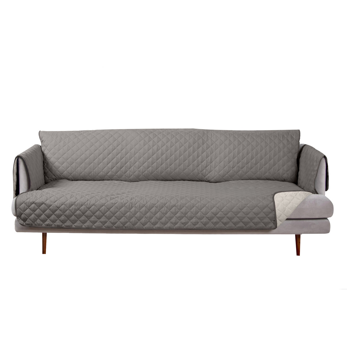 FurHaven Water Resistant Reversible Sofa Cover Furniture Protector ...