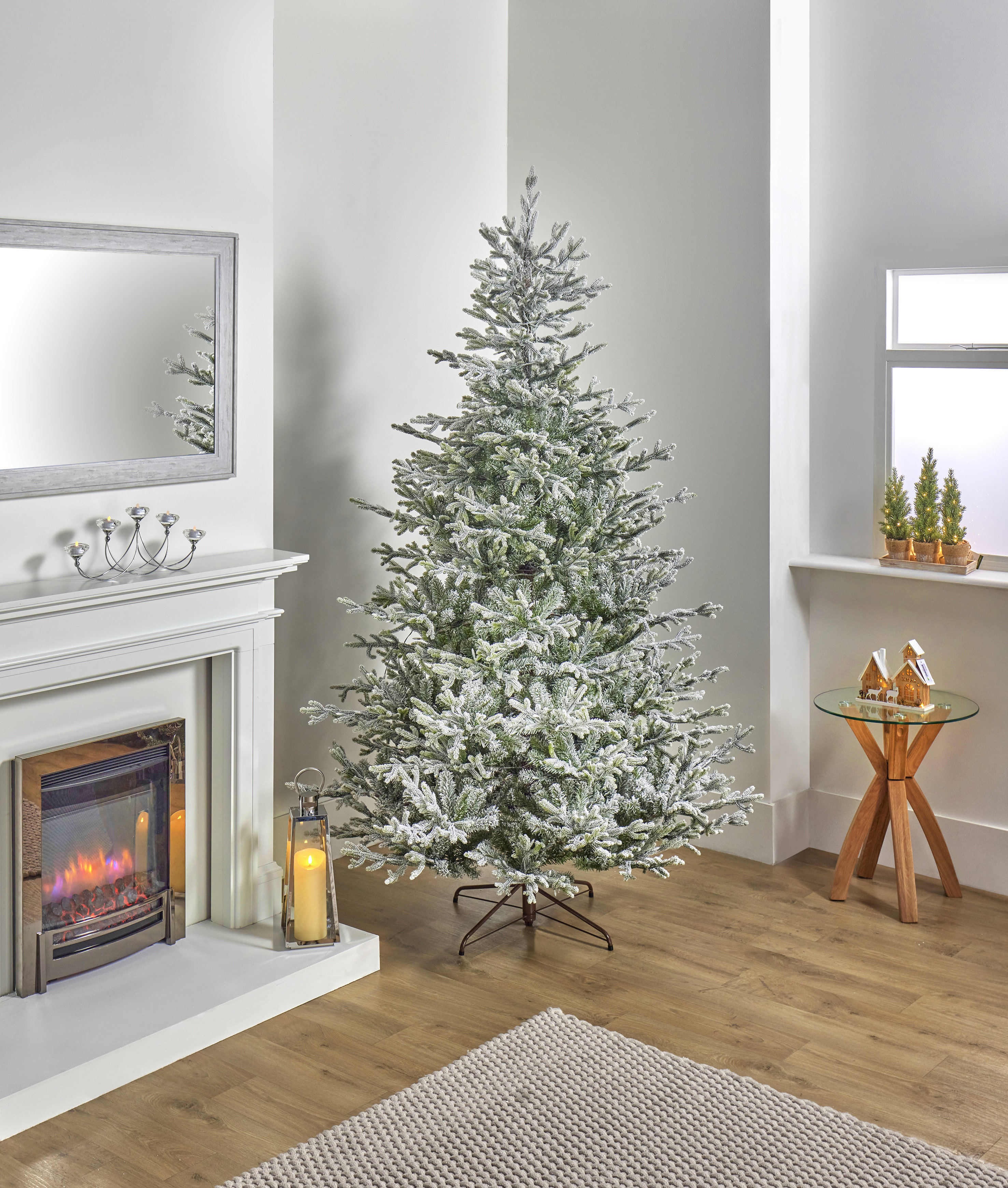 The Seasonal Aisle 2m Pre-lit Snowy Baldwin Spruce Christmas Tree ...