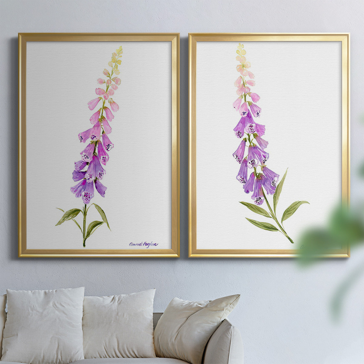 Red Barrel Studio Annie's Foxglove I - 2 Piece Picture Frame Print Set ...