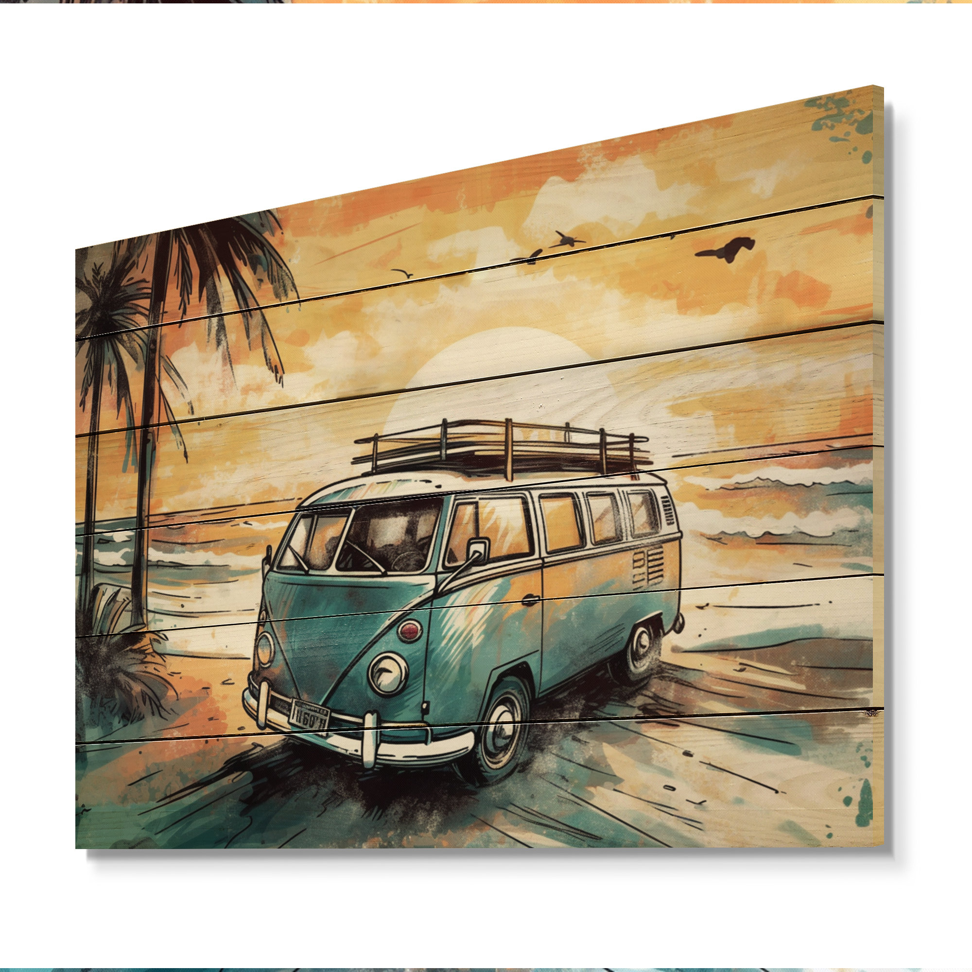Rosecliff Heights Beachside Camping IV - Modern Landscape Beach Print ...
