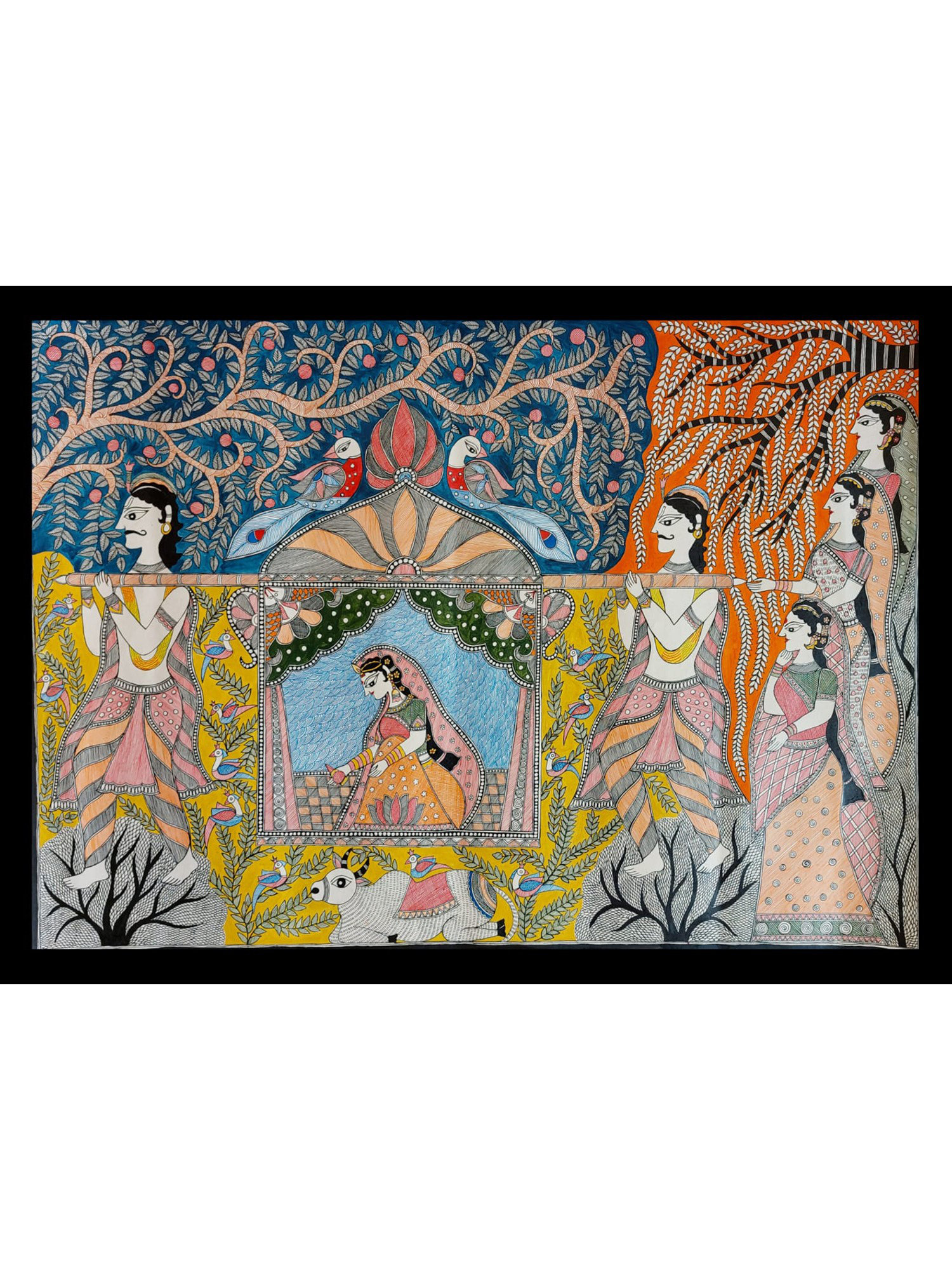 Exotic India Doli Vidai Art | With Frame | Acrylic Color On Hand Made ...