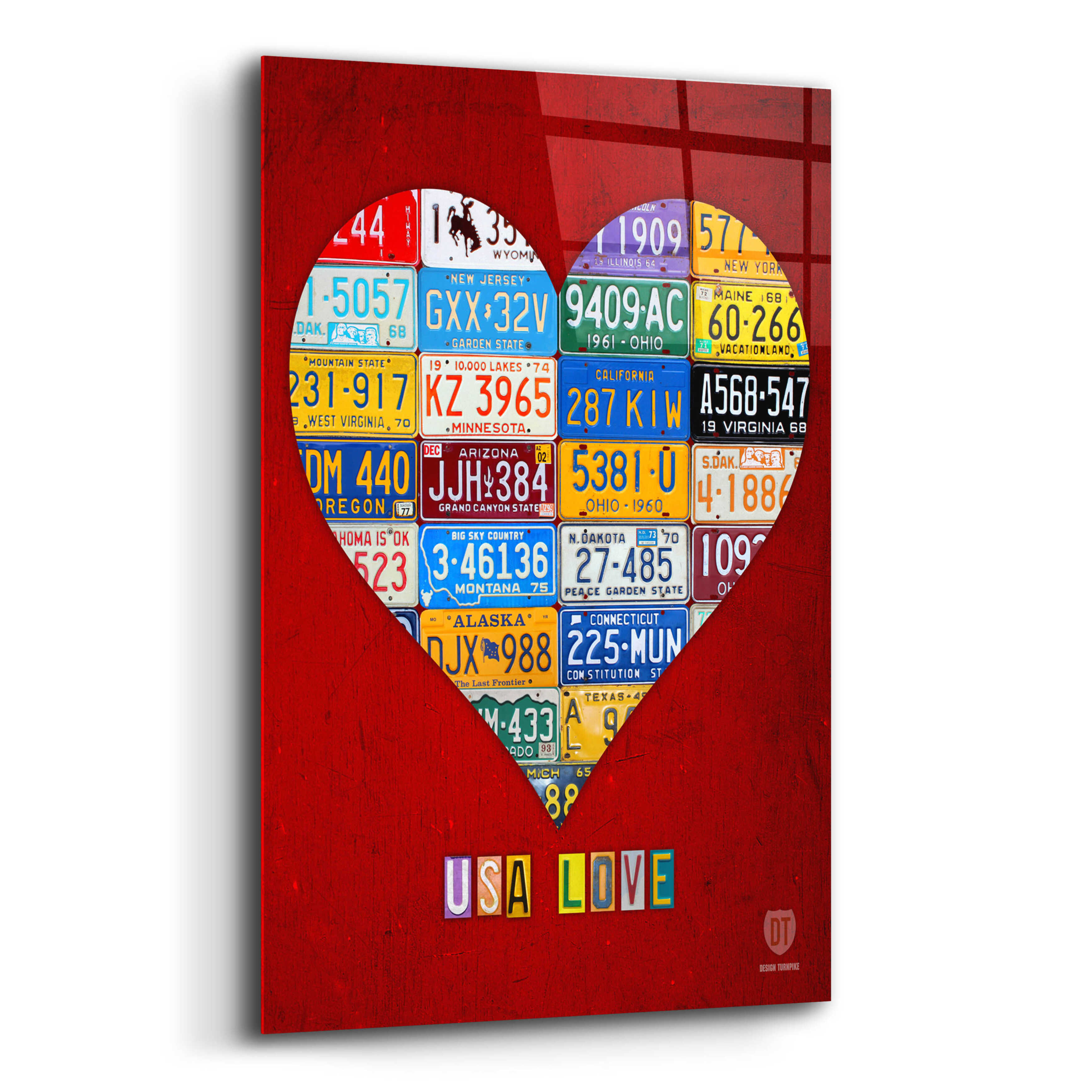 Williston Forge License Plate Art Heart On Plastic / Acrylic by Design ...