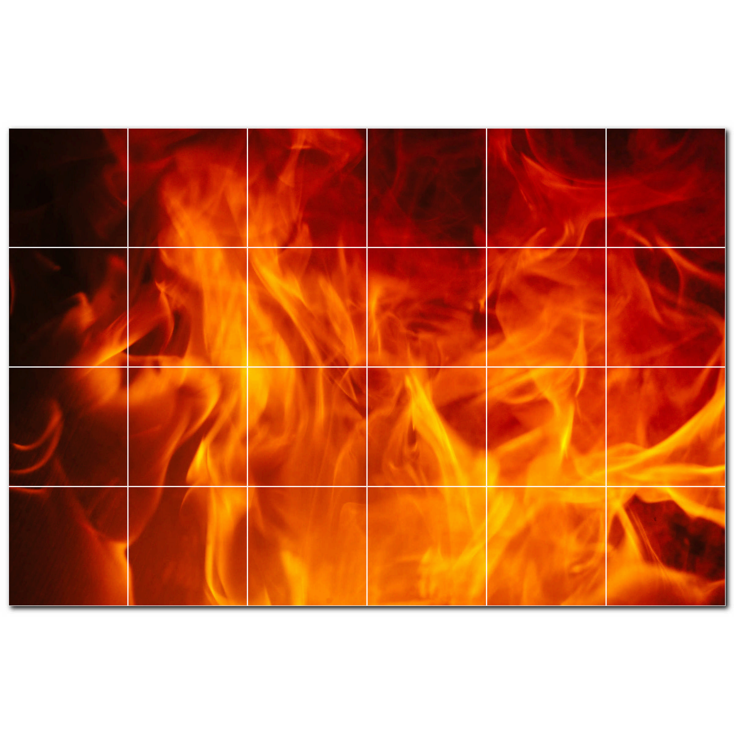 Picture-Tiles.com Fire Photo 4.25'' x 4.25'' Satin Ceramic Decorative ...