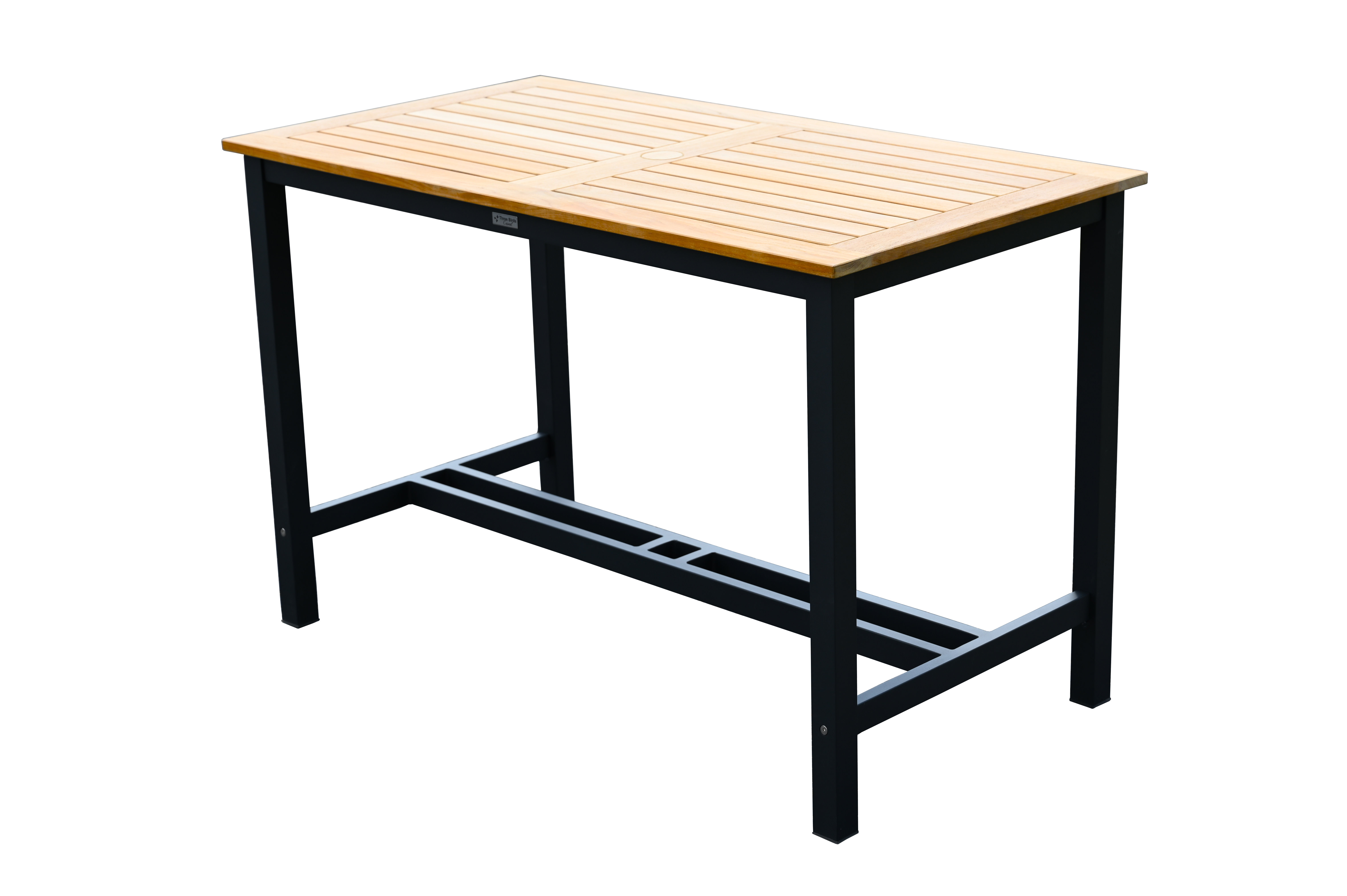 Three Birds Casual Narrow Counter Height 56" Teak and Aluminum Table ...