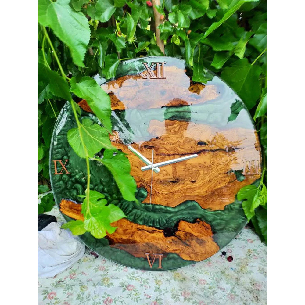 Resinwoodliving Wood Wall Clock | Wayfair