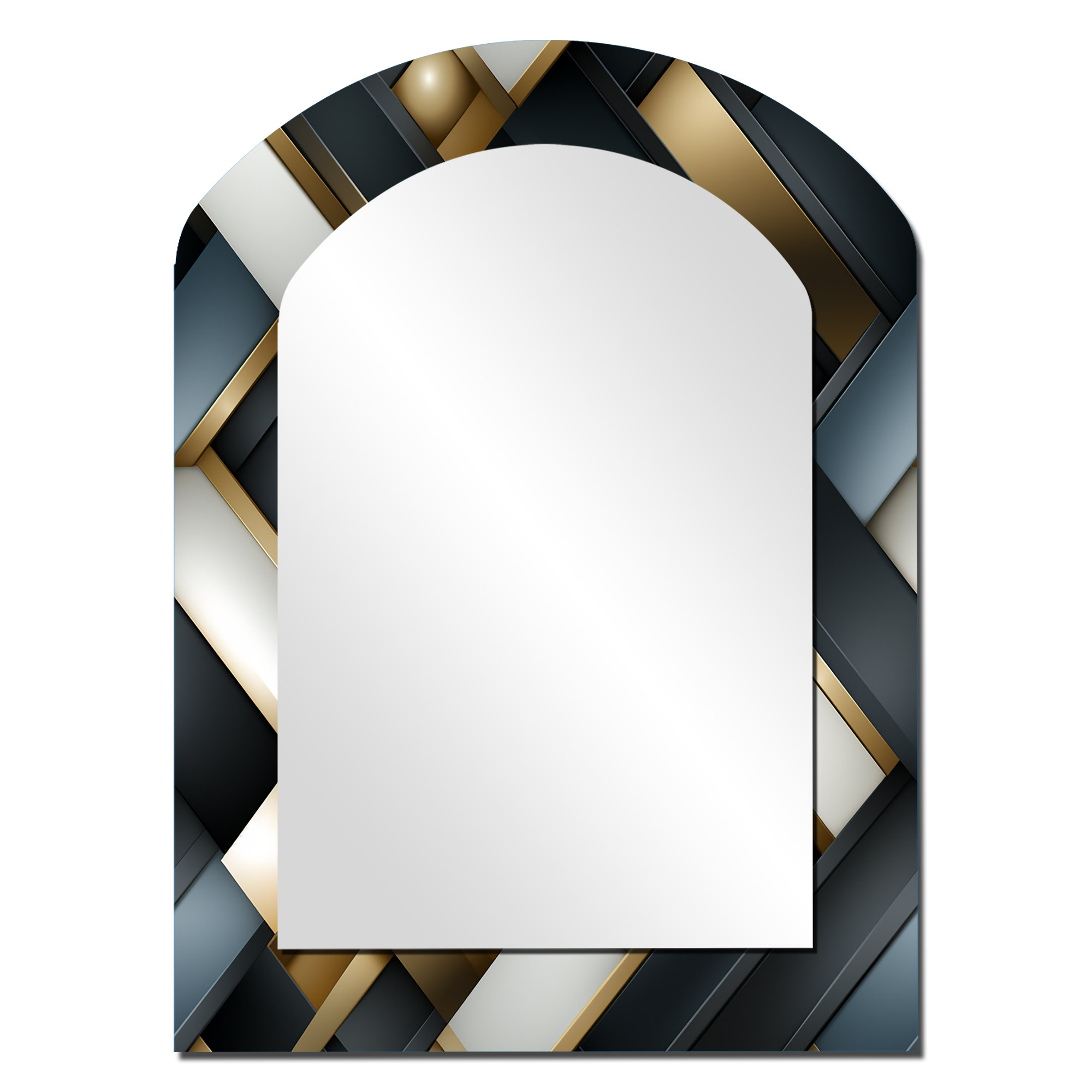 East Urban Home Black And Gold Marble Mosaic Dimensions - Black Modern ...