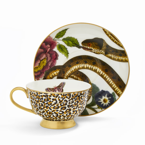 Spode, Creatures Of Curiosity - Teacup & Saucer (Leopard/Snake ...