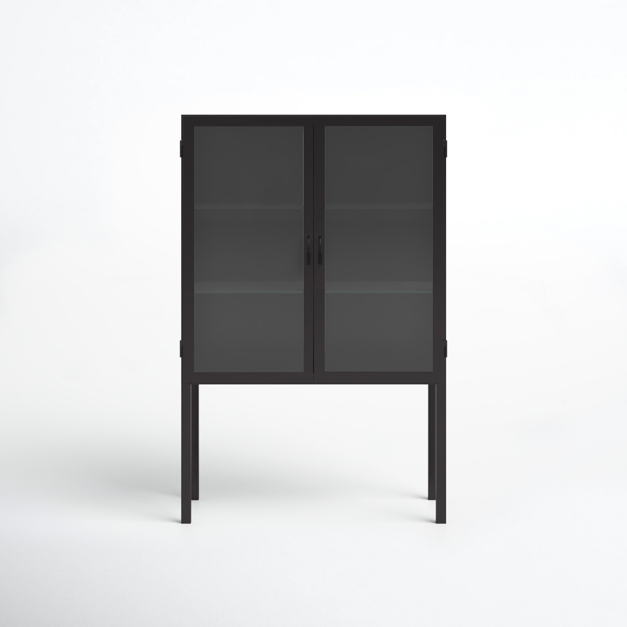 Jamie Young Company Chauncey Wide Curio Bar Cabinet In Black Iron ...