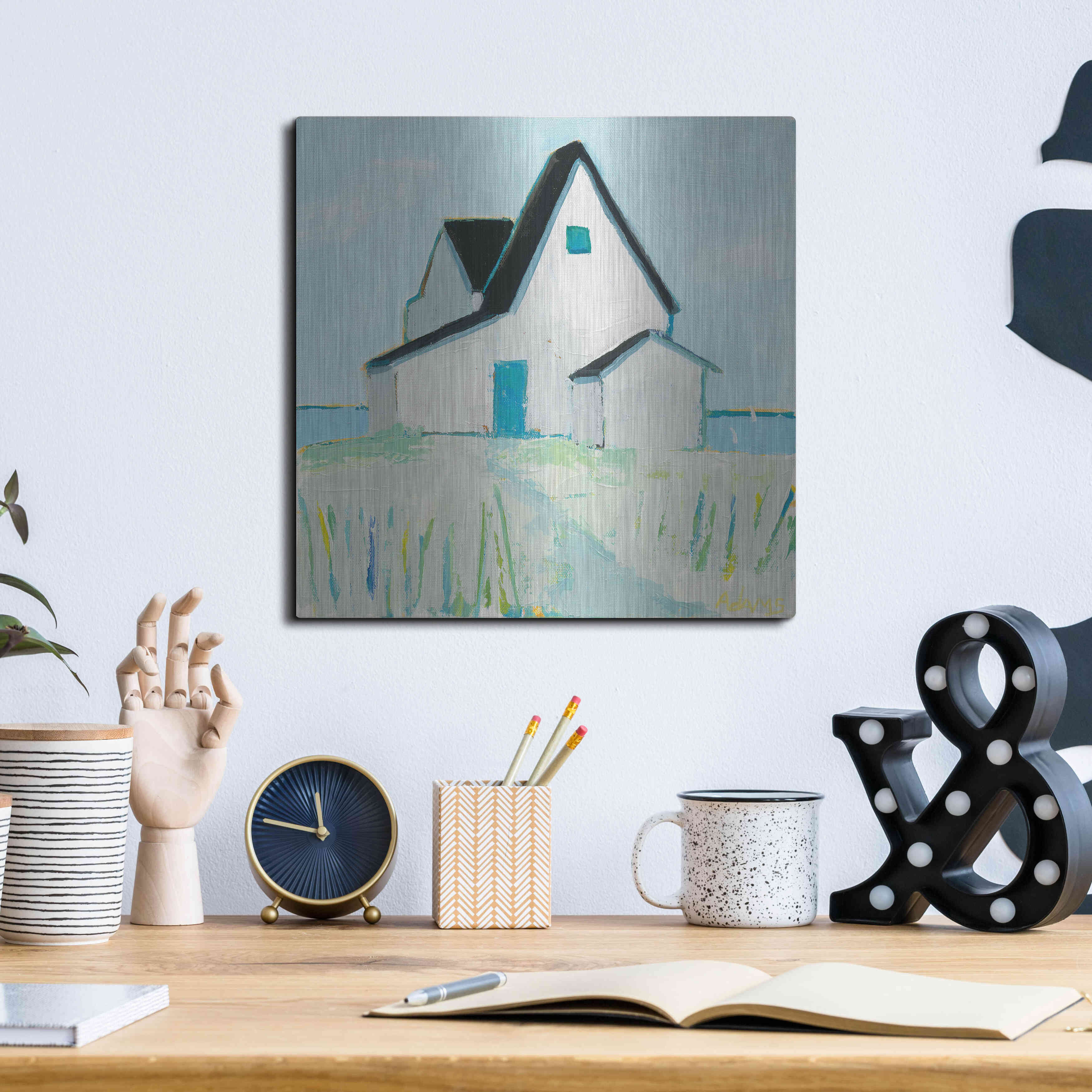 August Grove® Cottage' by the Sea' by Phyllis Adams, Metal Wall Art ...