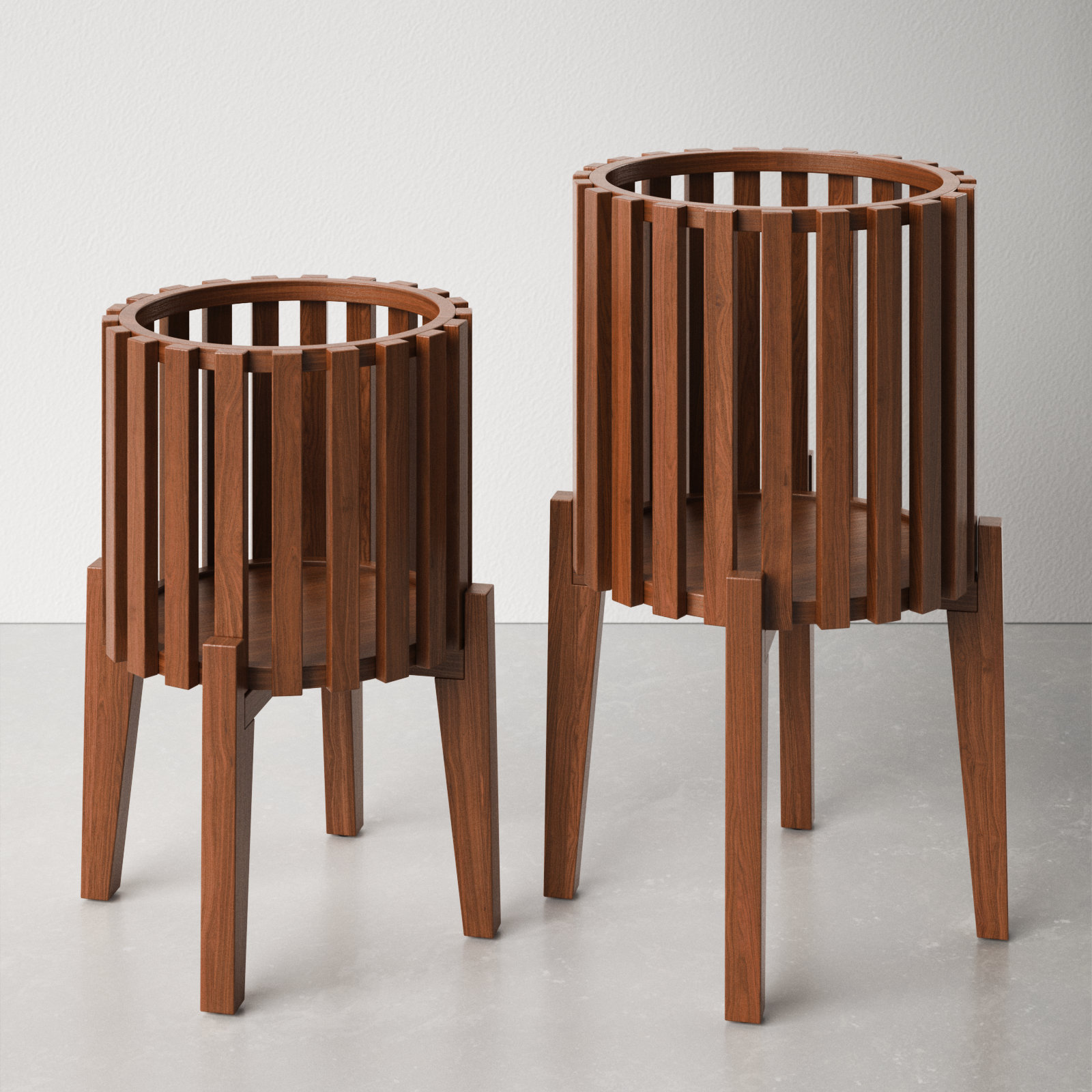 AllModern Ilke 2-Piece Wood Pot Planter Set & Reviews | Wayfair