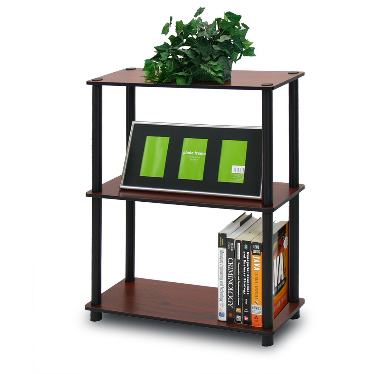 17 Stories 3-tier Compact Multipurpose Shelf Display Rack With Round ...
