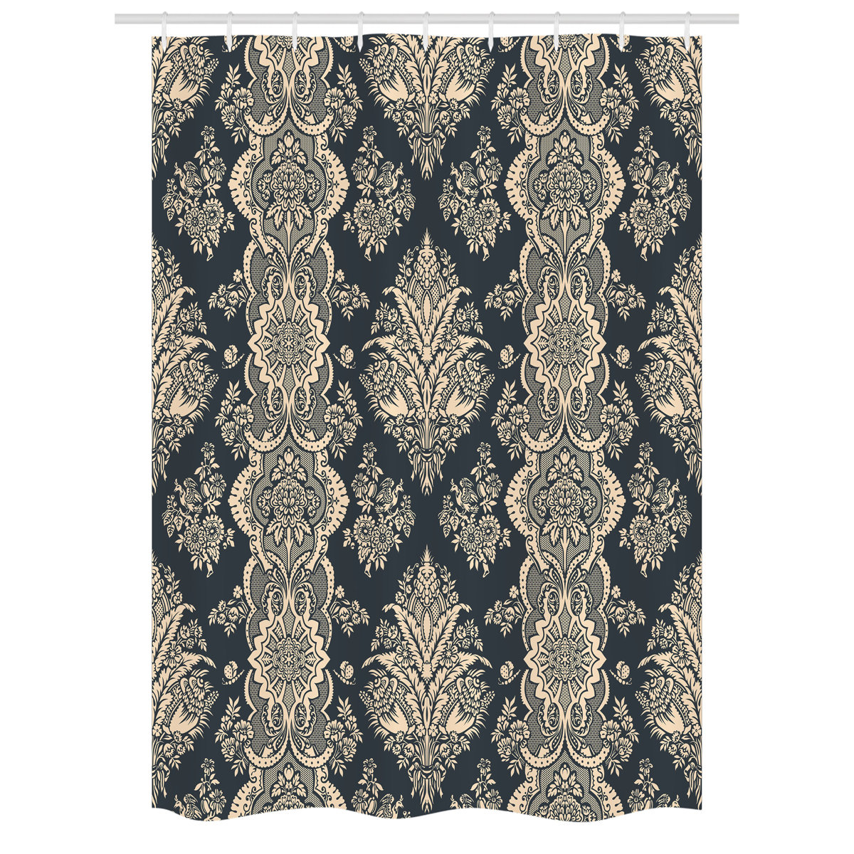 East Urban Home Saidel Damask Shower Curtain with Hooks Included | Wayfair