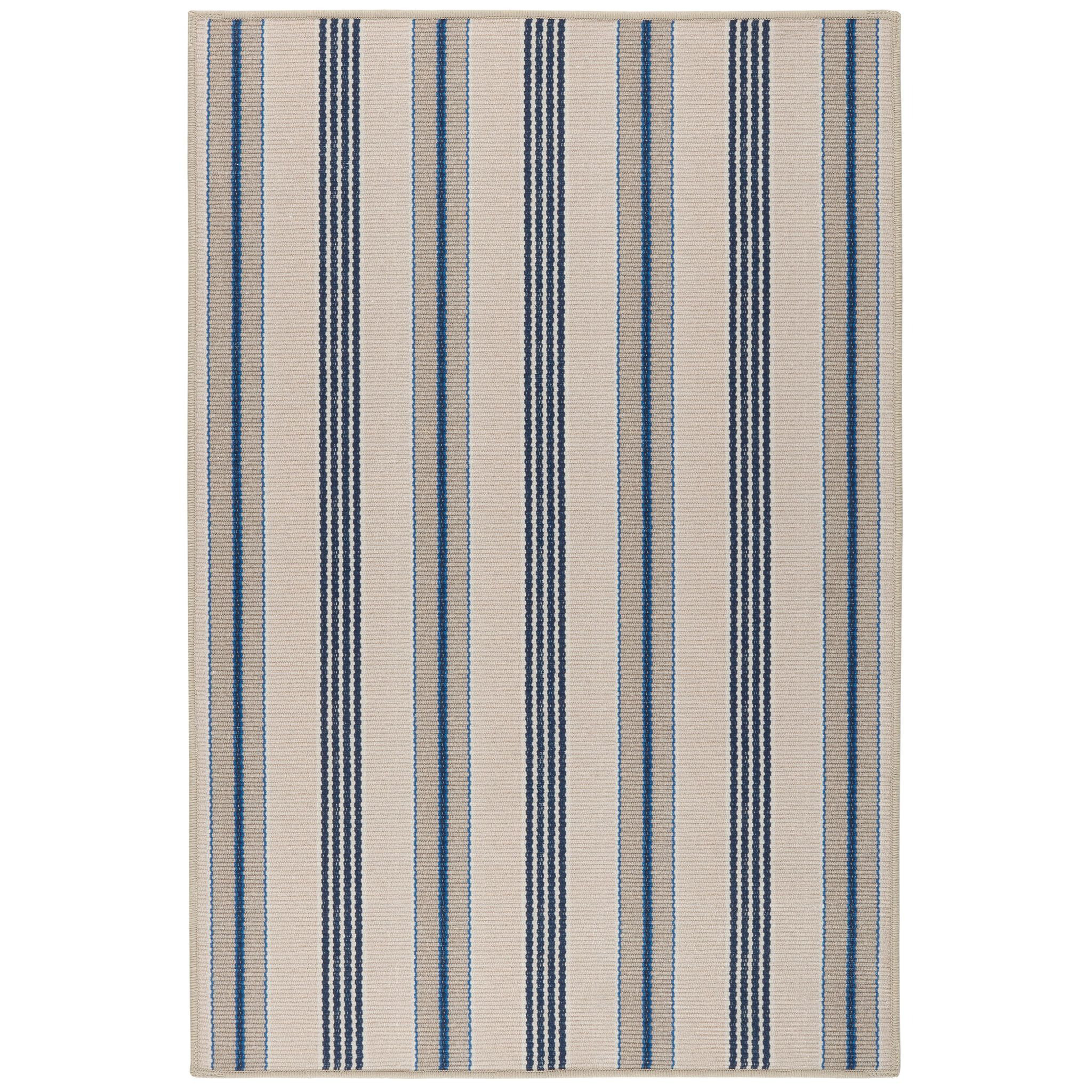 Dash and Albert Rugs Nimes Ticking Neutral Machine Washable Rug ...