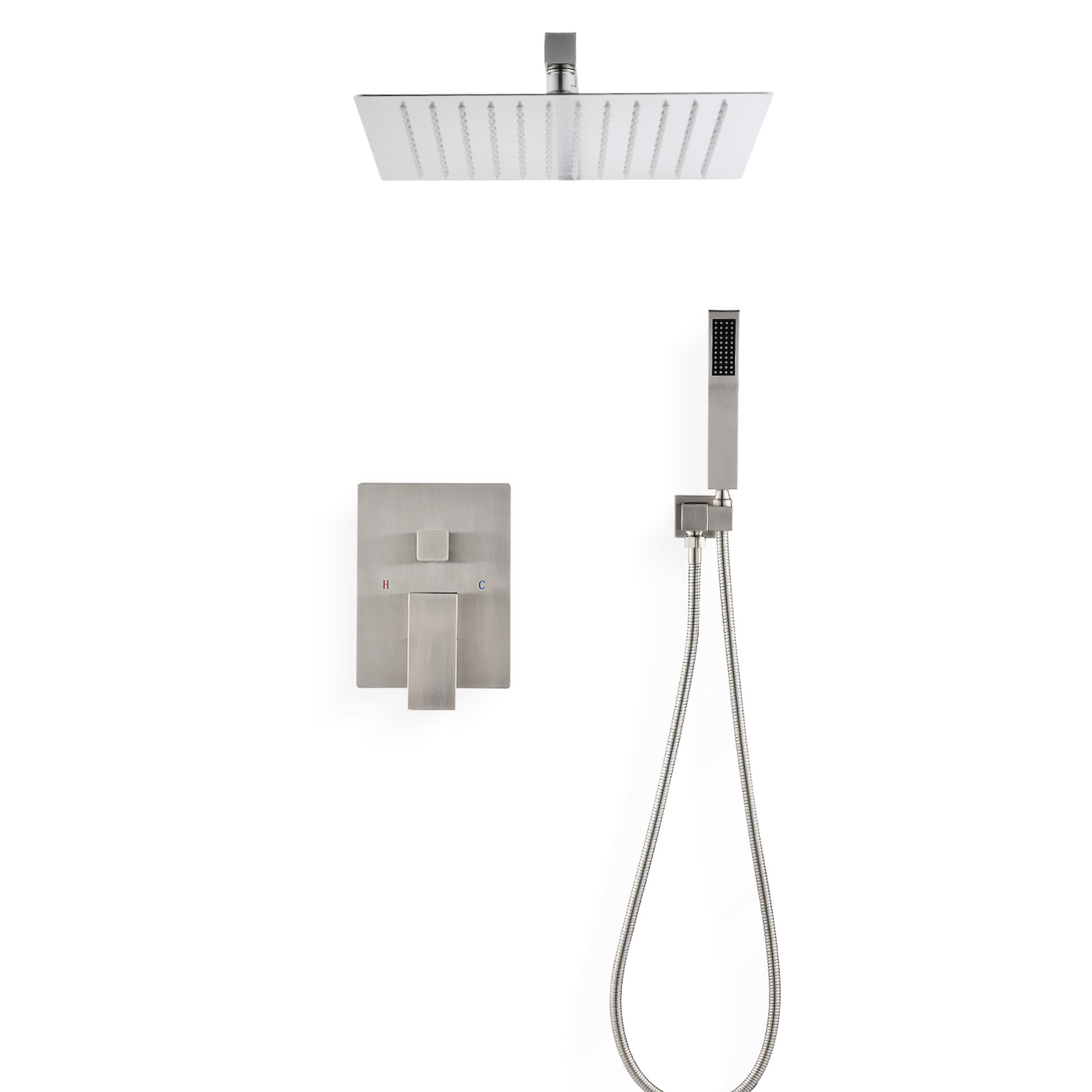 ArtisanArcade Ceiling Mounted Shower Of Gold Brass - Handheld And 12 ...