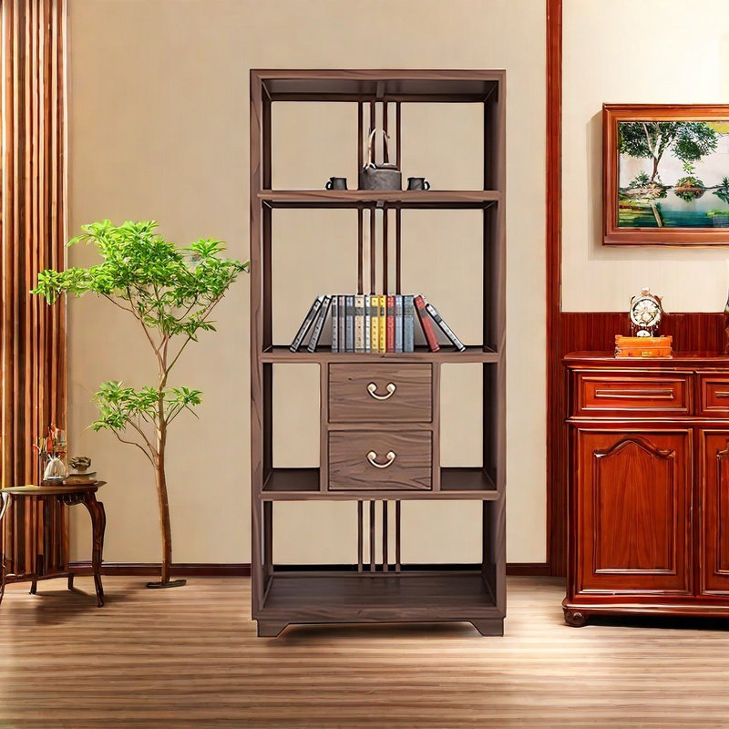 Parttlion New Chinese style solid wood bookcase light luxury | Wayfair