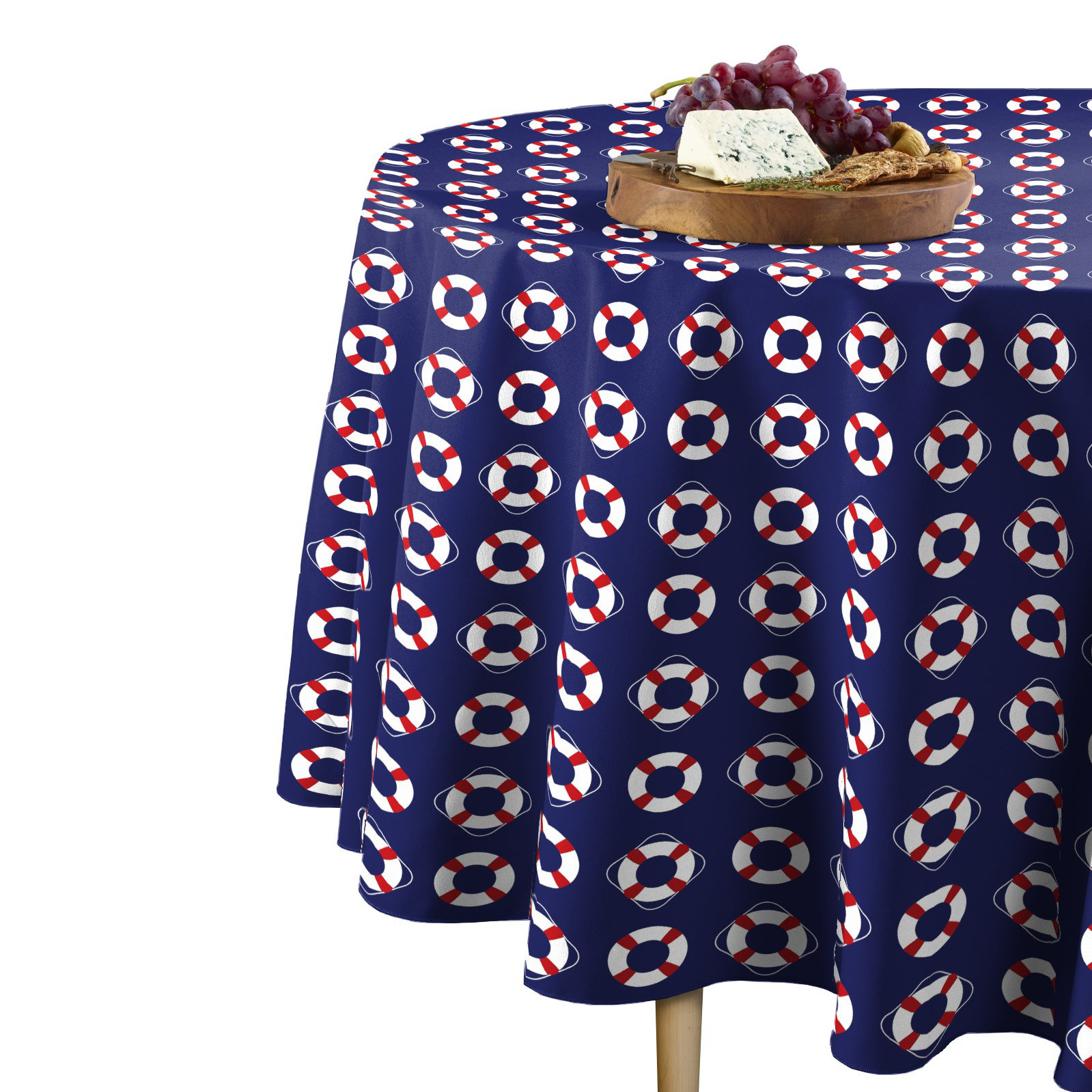 East Urban Home Cordin Nautical Life Saver Floats Round Tablecloth ...