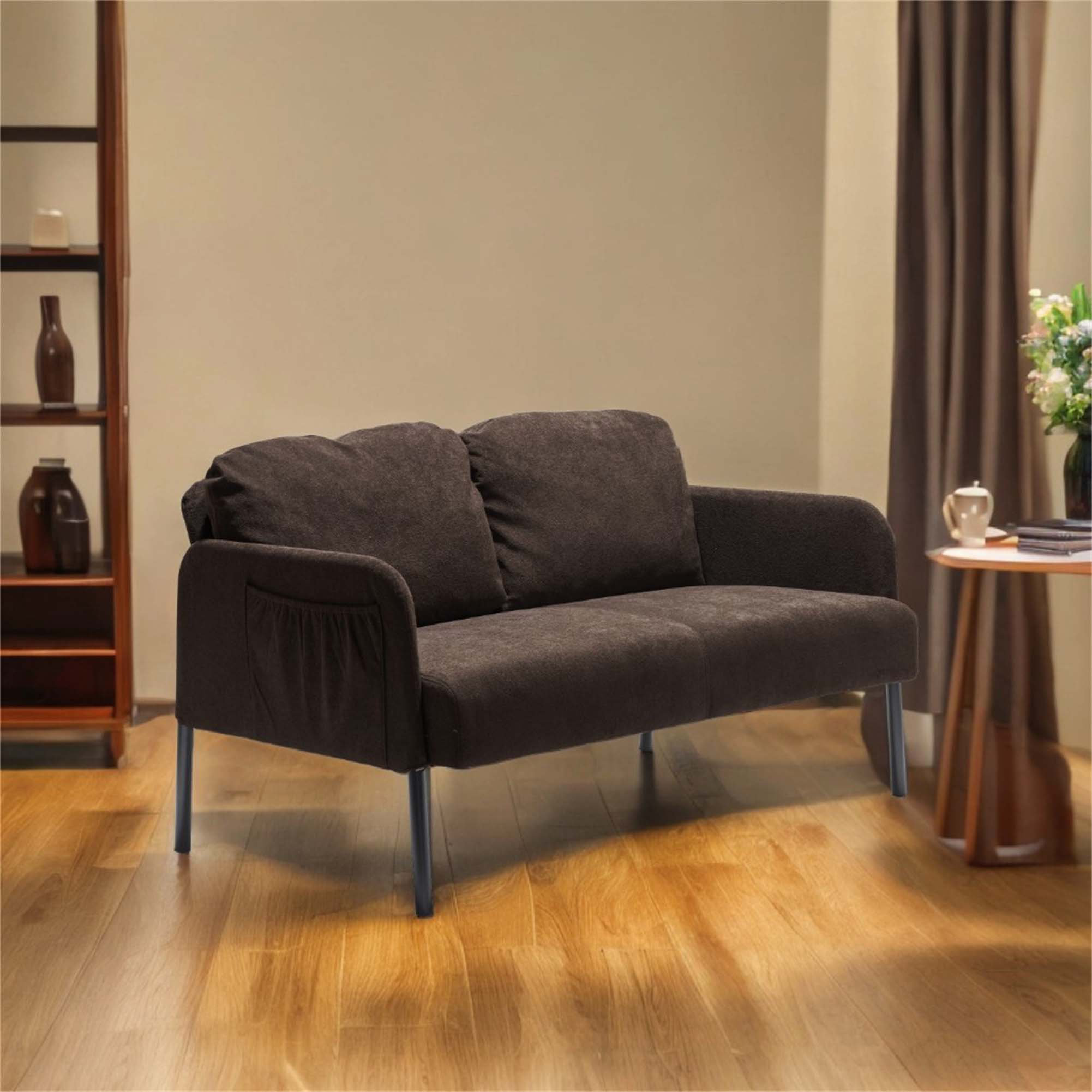 Mercer41 2 Seater Polyester Fabric Sofa,Modern Loveseat Sofa,Comfy ...