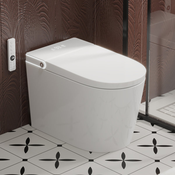 YULIKA Elongated Smart One-Piece Toilet, Auto Sensor Flush Bidet, Built ...