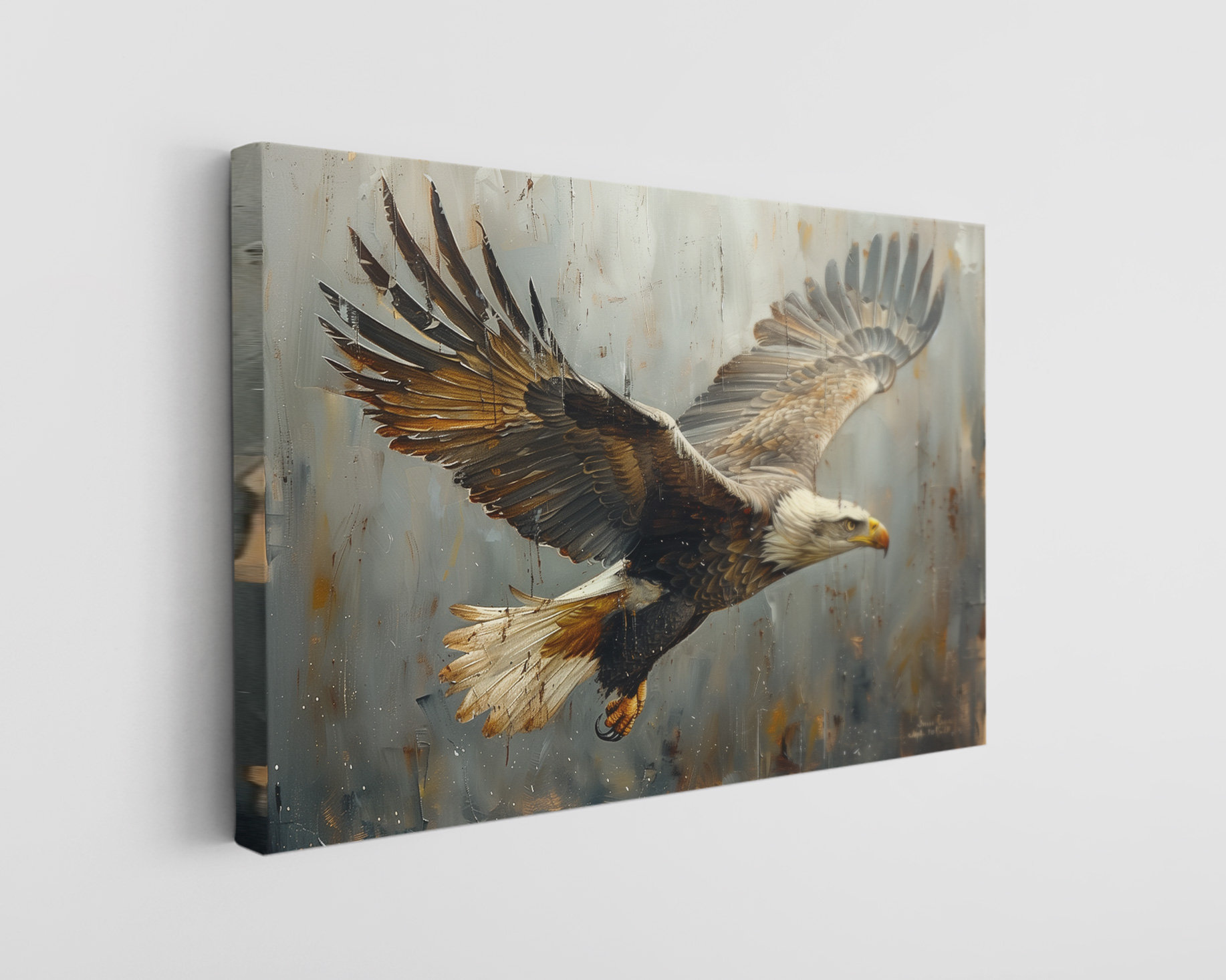 Millwood Pines Oil Painting of Eagle Canvas Print, Modern Wall Art ...