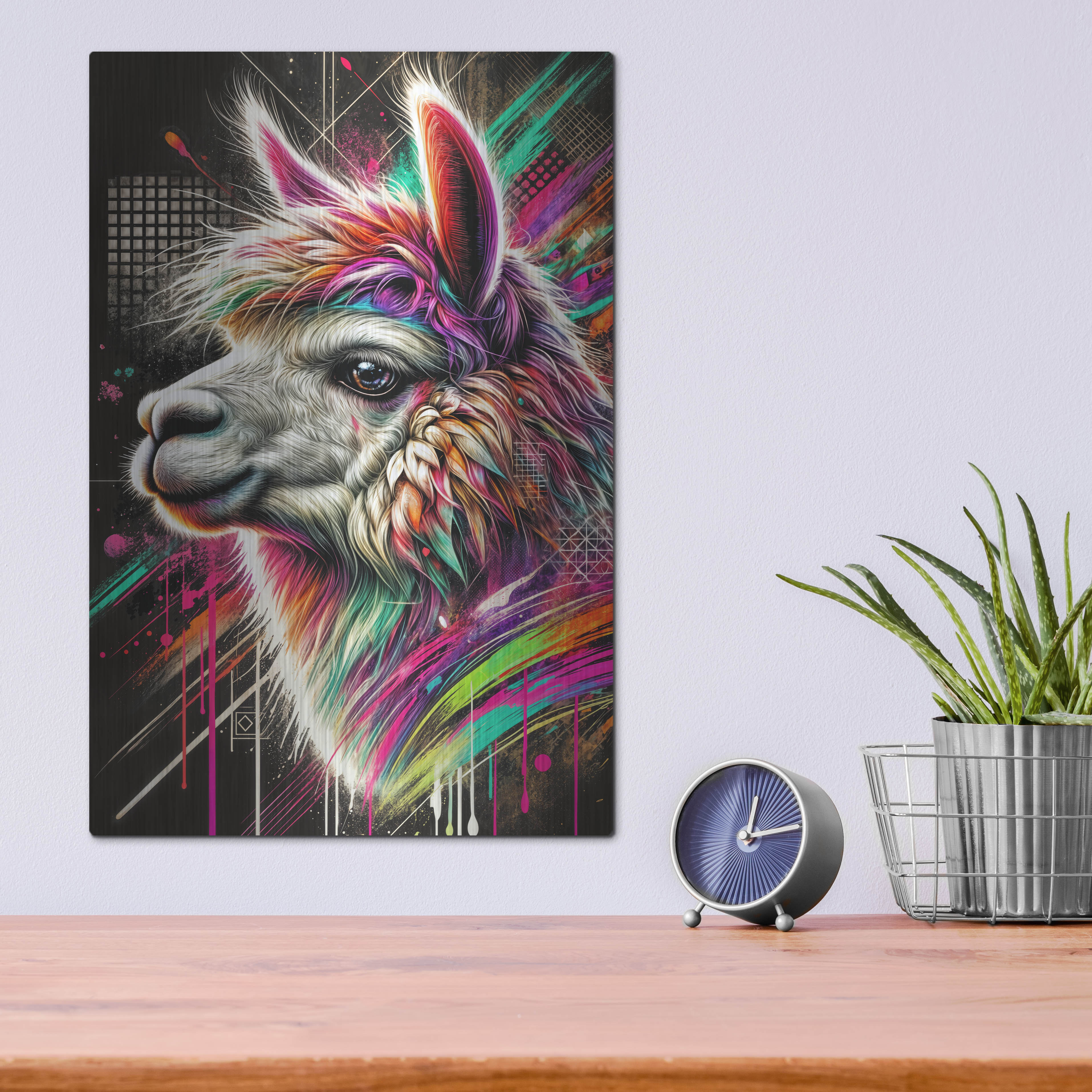 Ivy Bronx 'Alpaca Abstract' by Rey Klimt Metal Wall Art | Wayfair