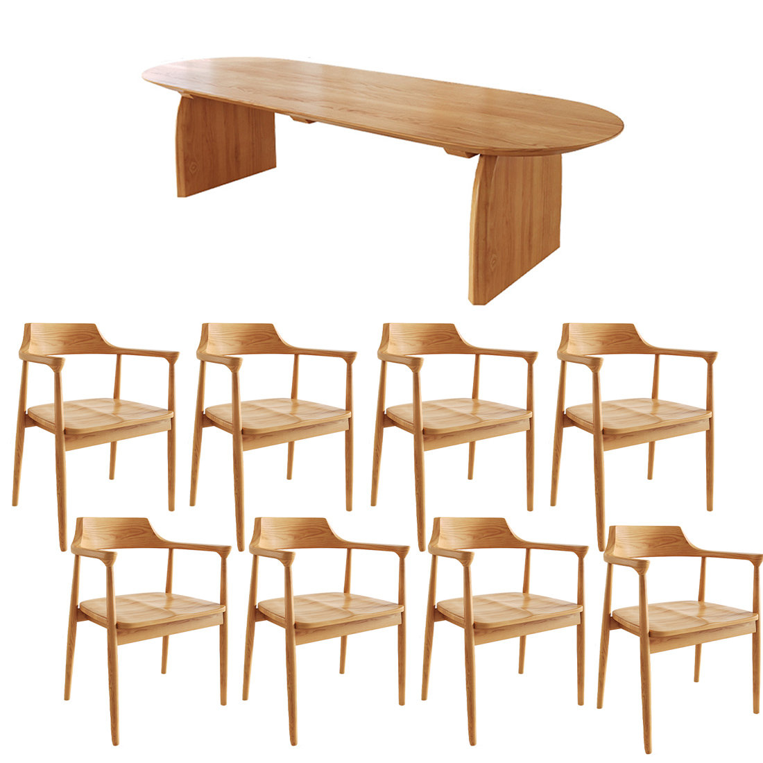 Sleek Surface Designs Simple Solid Wood Ash Wood Dining Table Sets ...