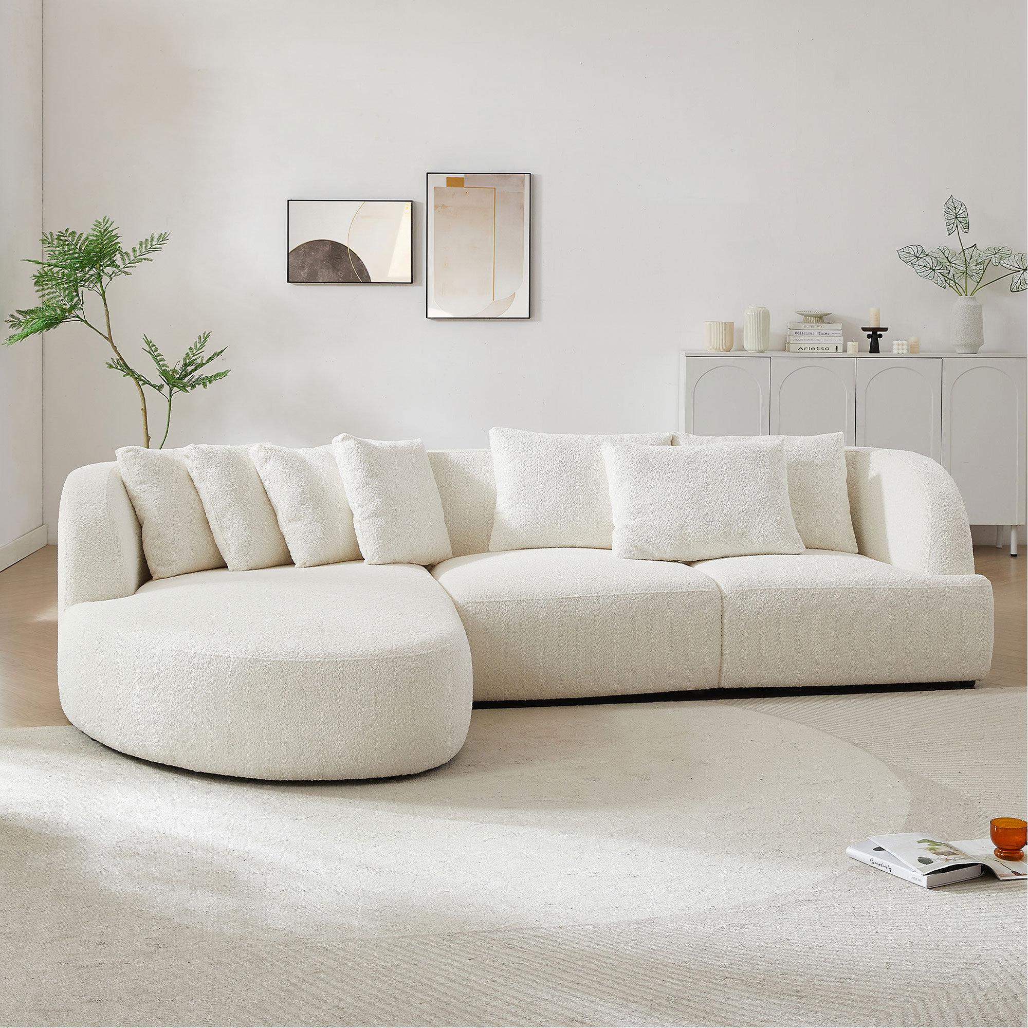 Orren Ellis Convertible Corner Sofa With Armrest And Sectional Sofa ...
