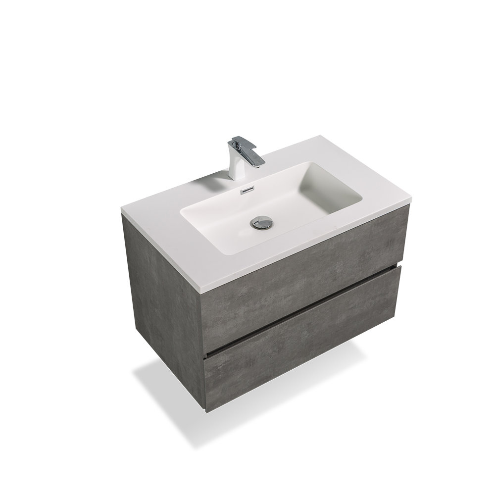 TONA 24" Fully Assembled Single Floating Vanity Wall-Mounted Bathroom ...