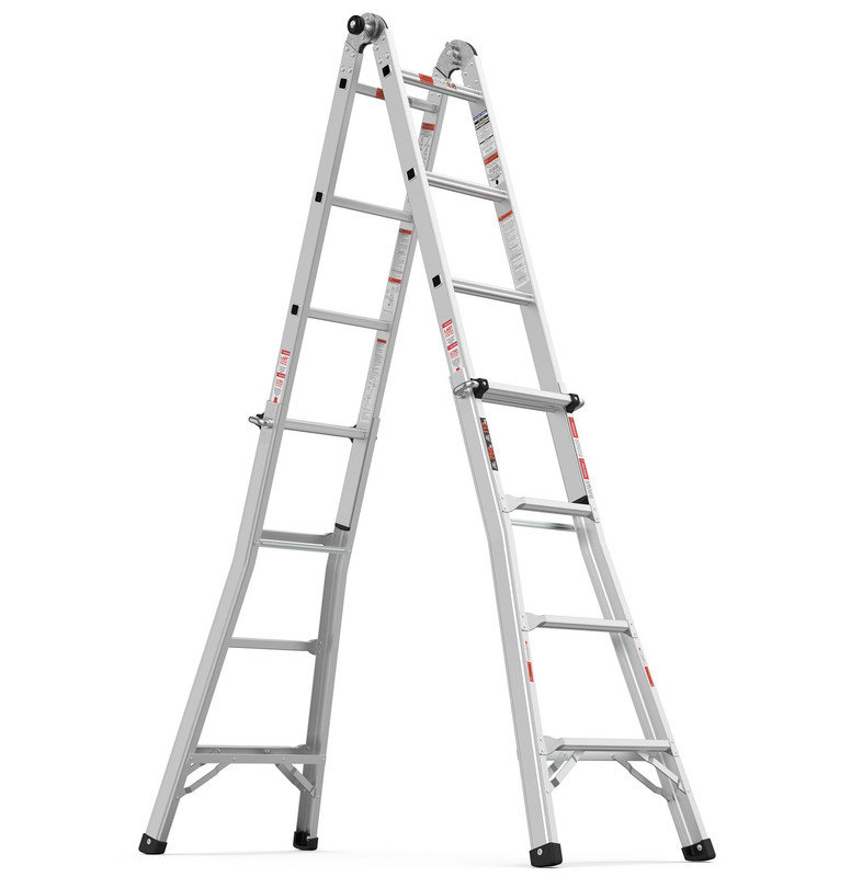 Latitude Run® Multi-Functional Foldable Aluminum Ladder with Multiple ...