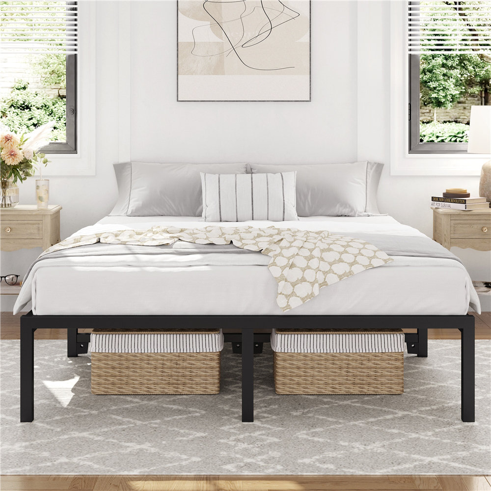 Wade Logan® Cahlil Tool-free 5-minute Assembly Bed Frame & Reviews ...