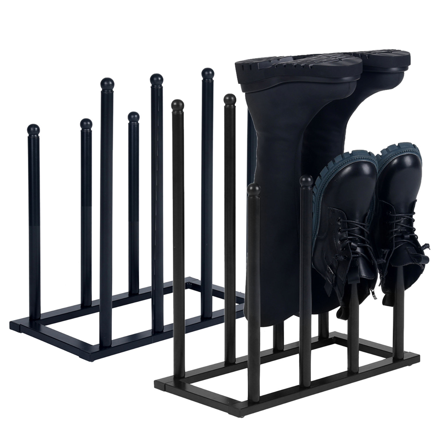 Winston Porter 8 Pair Black Metal Boot Rack & Reviews | Wayfair