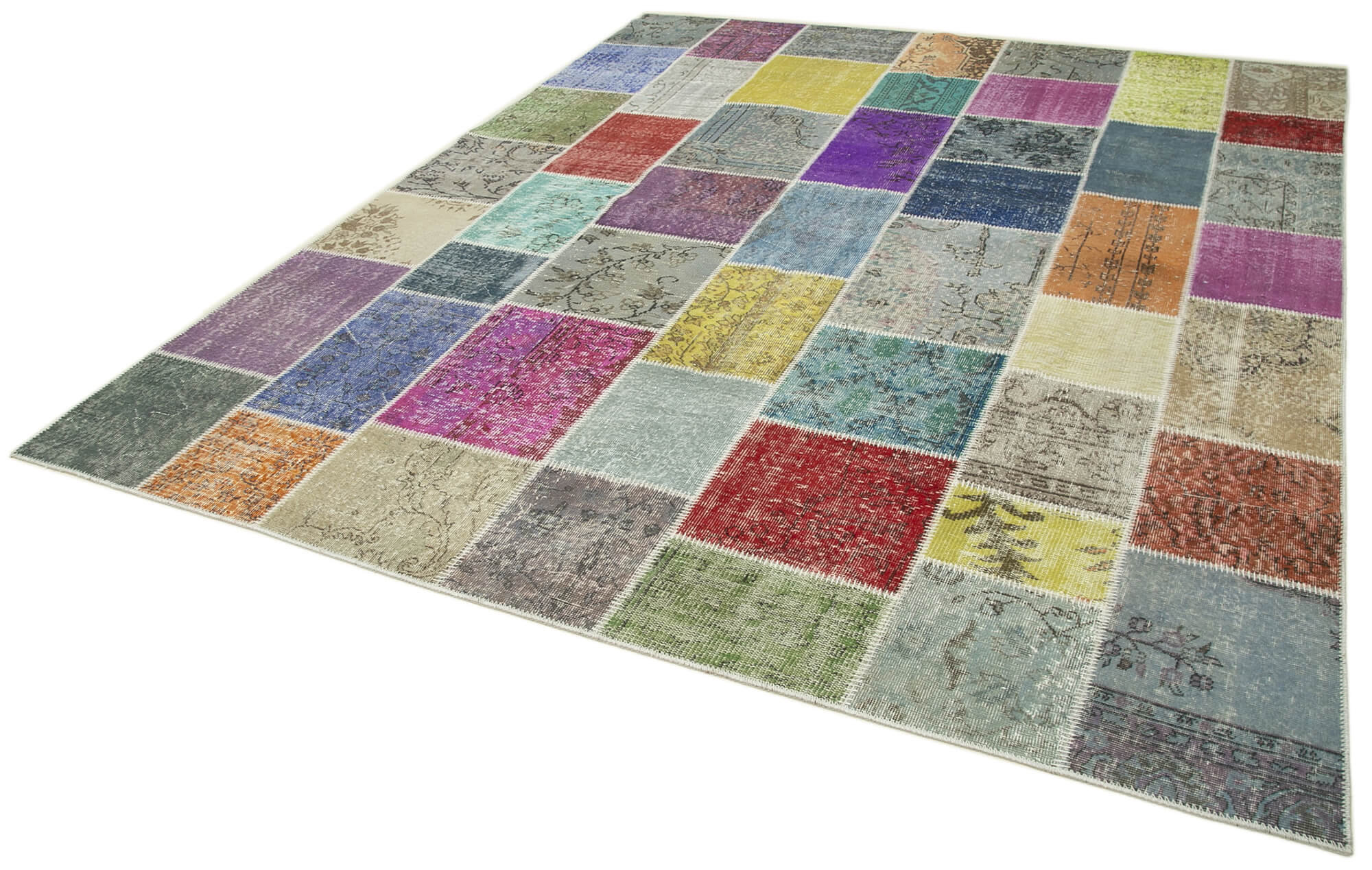 Lofy Kırk Yama Hand Knotted Wool Patchwork Rug | Wayfair