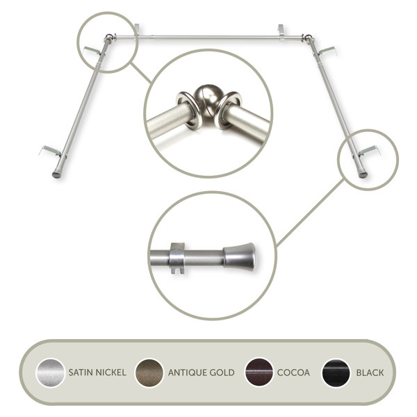 Winston Porter Leavy Steel Adjustable Overall Width Bay Window Single ...