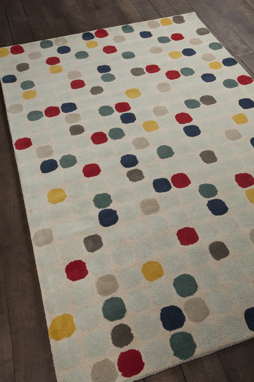 Chandra Rugs Polka Dots Handmade Tufted Wool Multicolor Area Rug ...