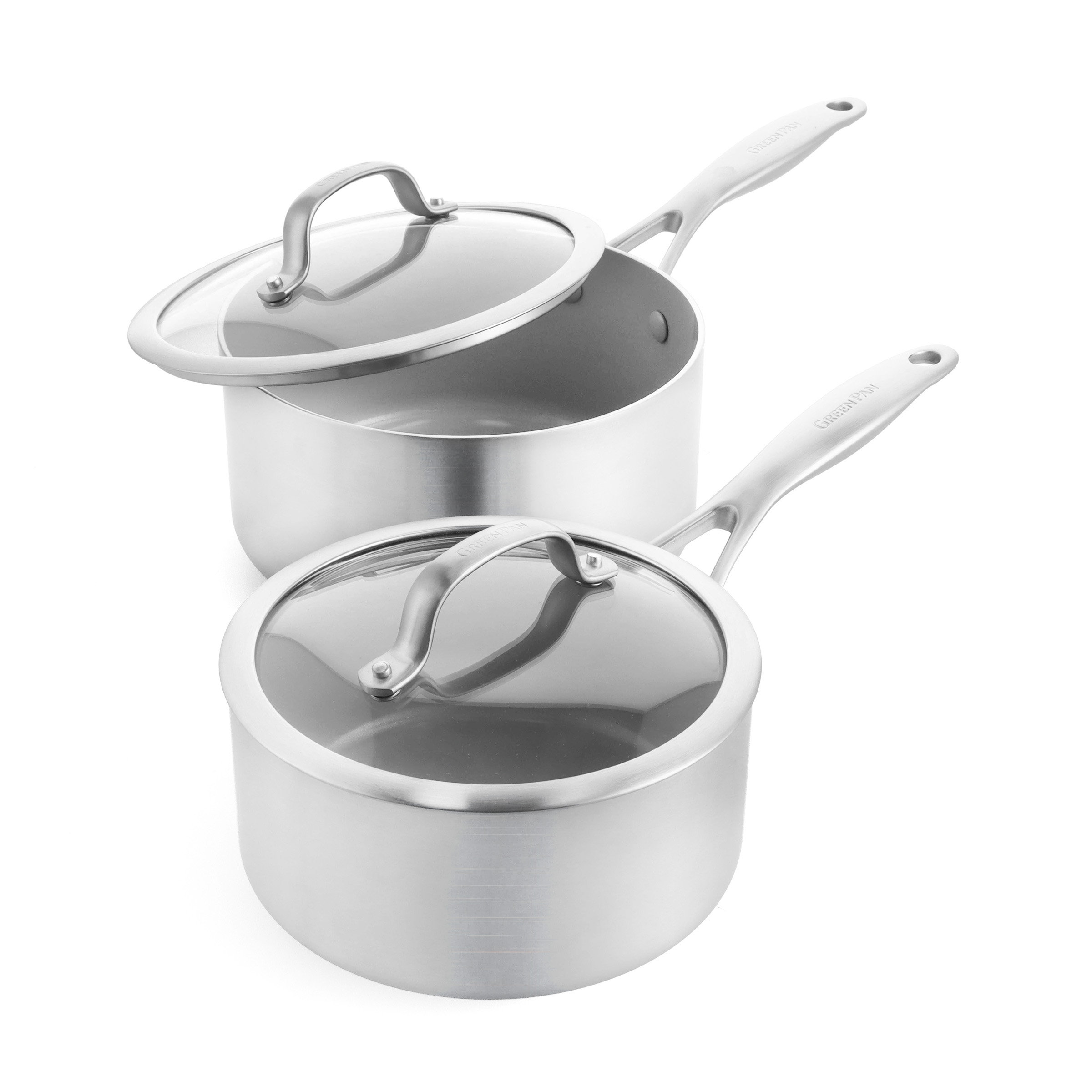 GreenPan Venice Pro Healthy Ceramic Nonstick 2 qt. and 3 qt. Saucepan ...