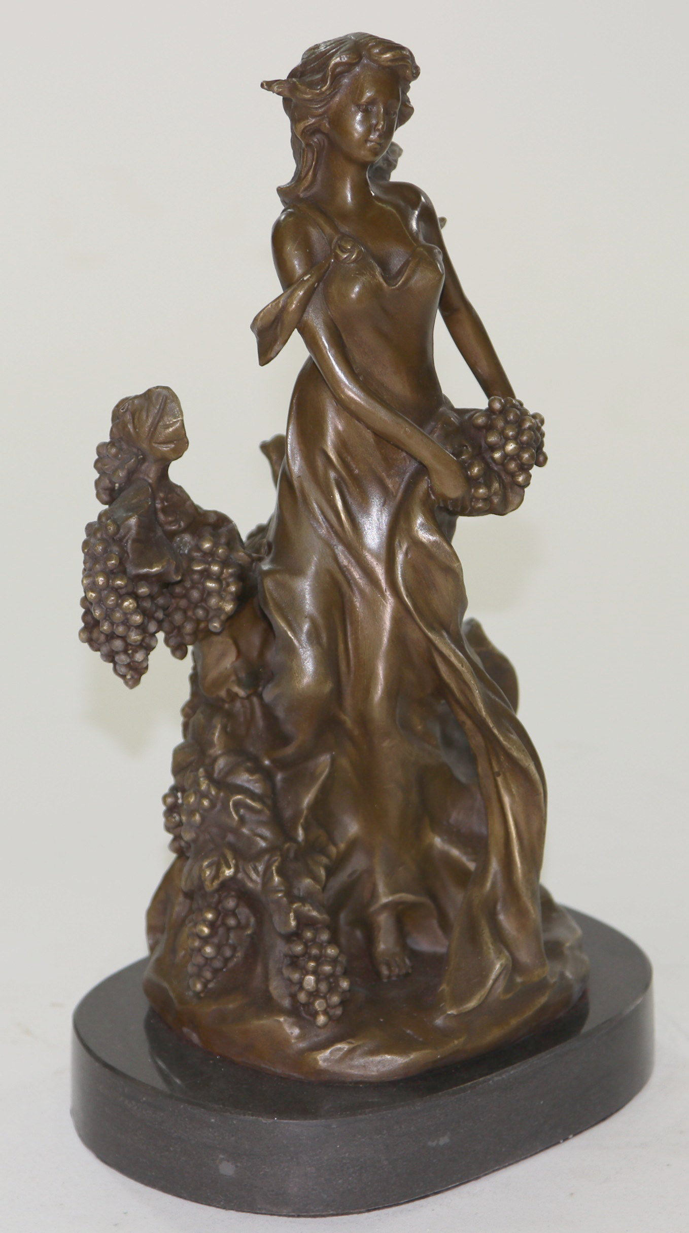 Bloomsbury Market Avren Bronze Sculpture Of A Girl Harvesting Grapes ...