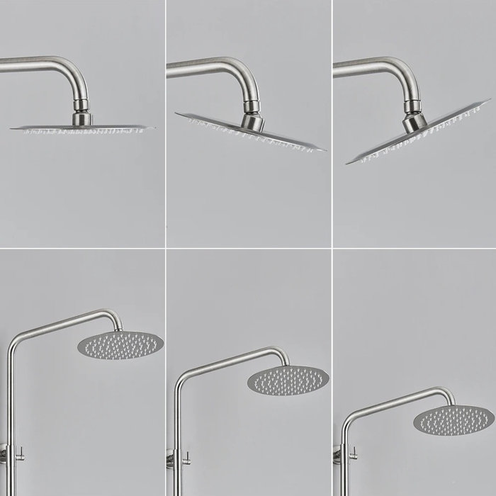AquaStyle Mateo Dual Function Outdoor Shower with Two Lever Handles ...