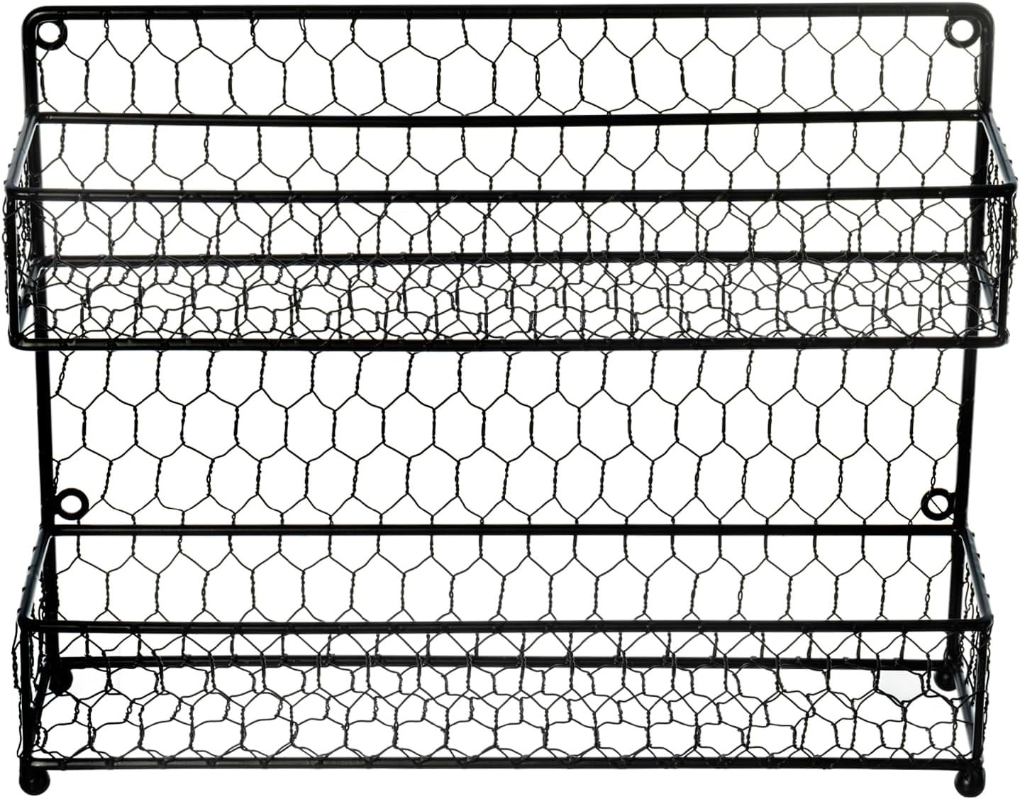 Prep & Savour Metal Wire Spice Rack - Wall Mount Or Kitchen Countertop ...