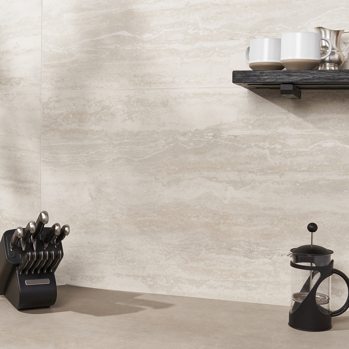 Bond Tile Core Travertine 24" x 48" Porcelain Stone Look Wall & Floor ...