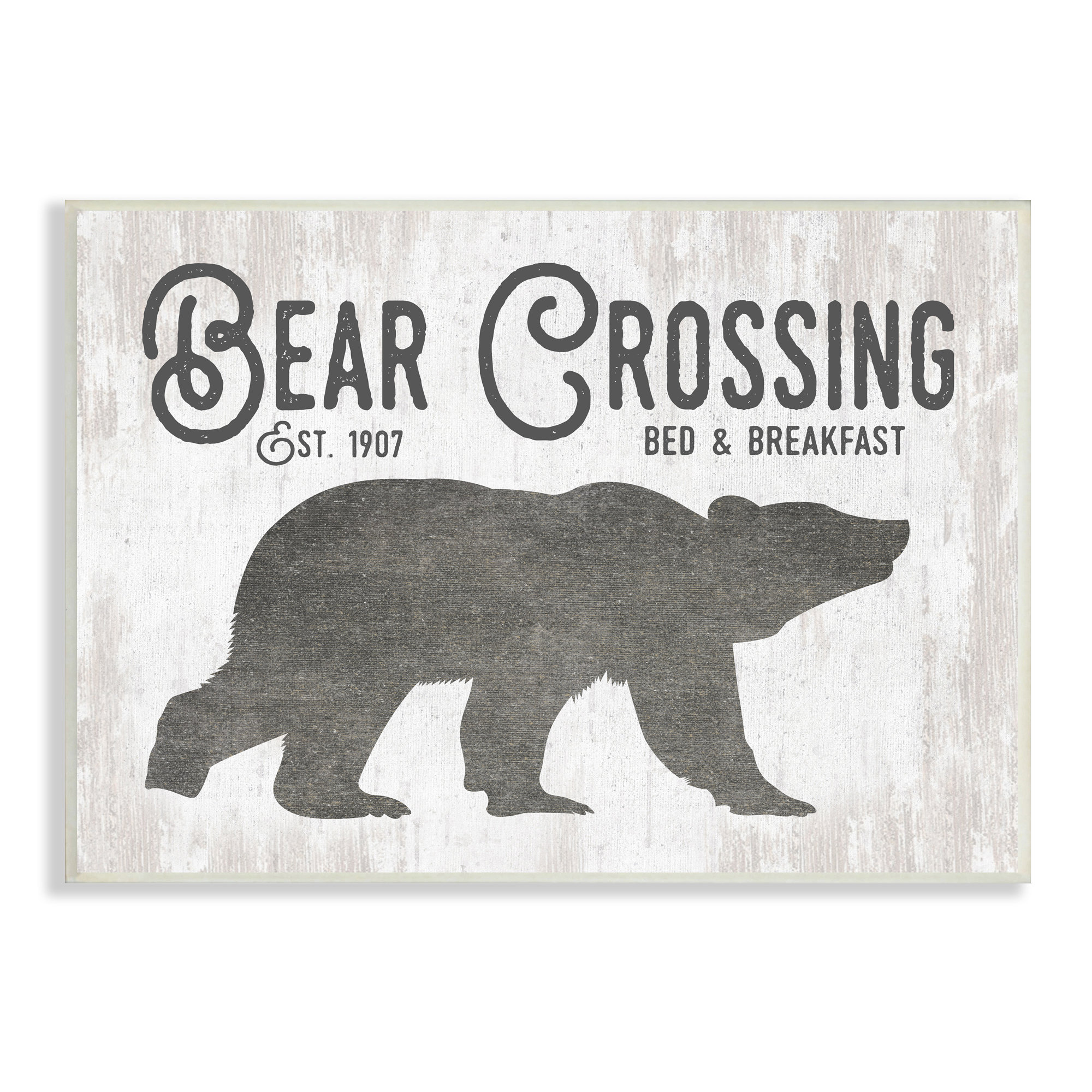 Stupell Industries Bear Crossing Silhouette Wildlife Rustic Cabin ...
