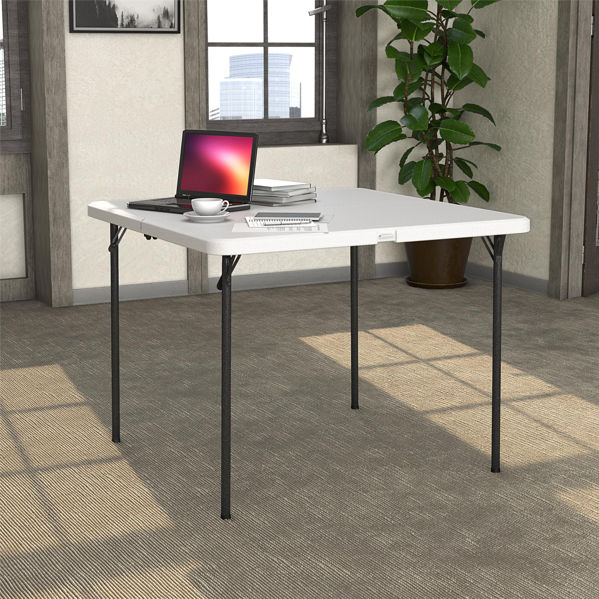 COSCO XL 36" Indoor/Outdoor Fold-in-Half Card Table w/ Handle & Reviews ...