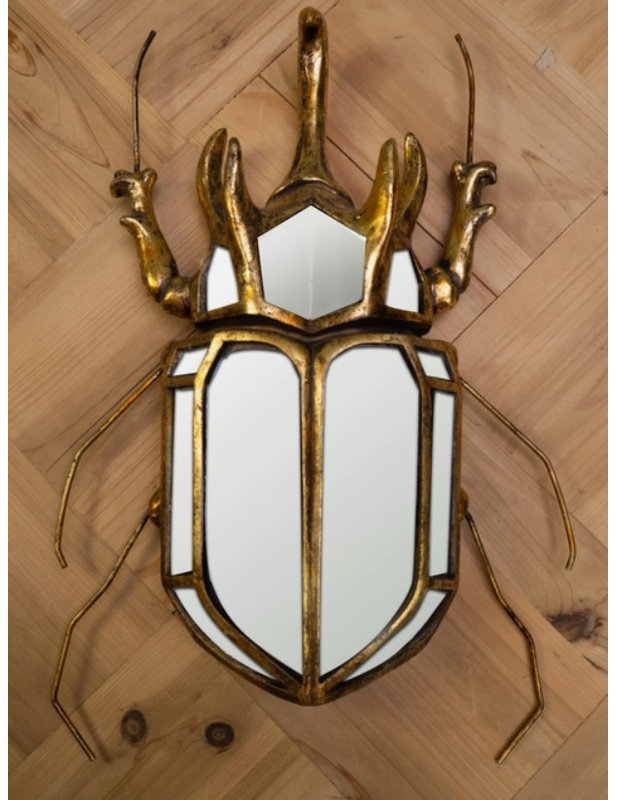 House of Hampton® Rhinoceros Beetle Body Mirror Wall Decor Bug | Wayfair