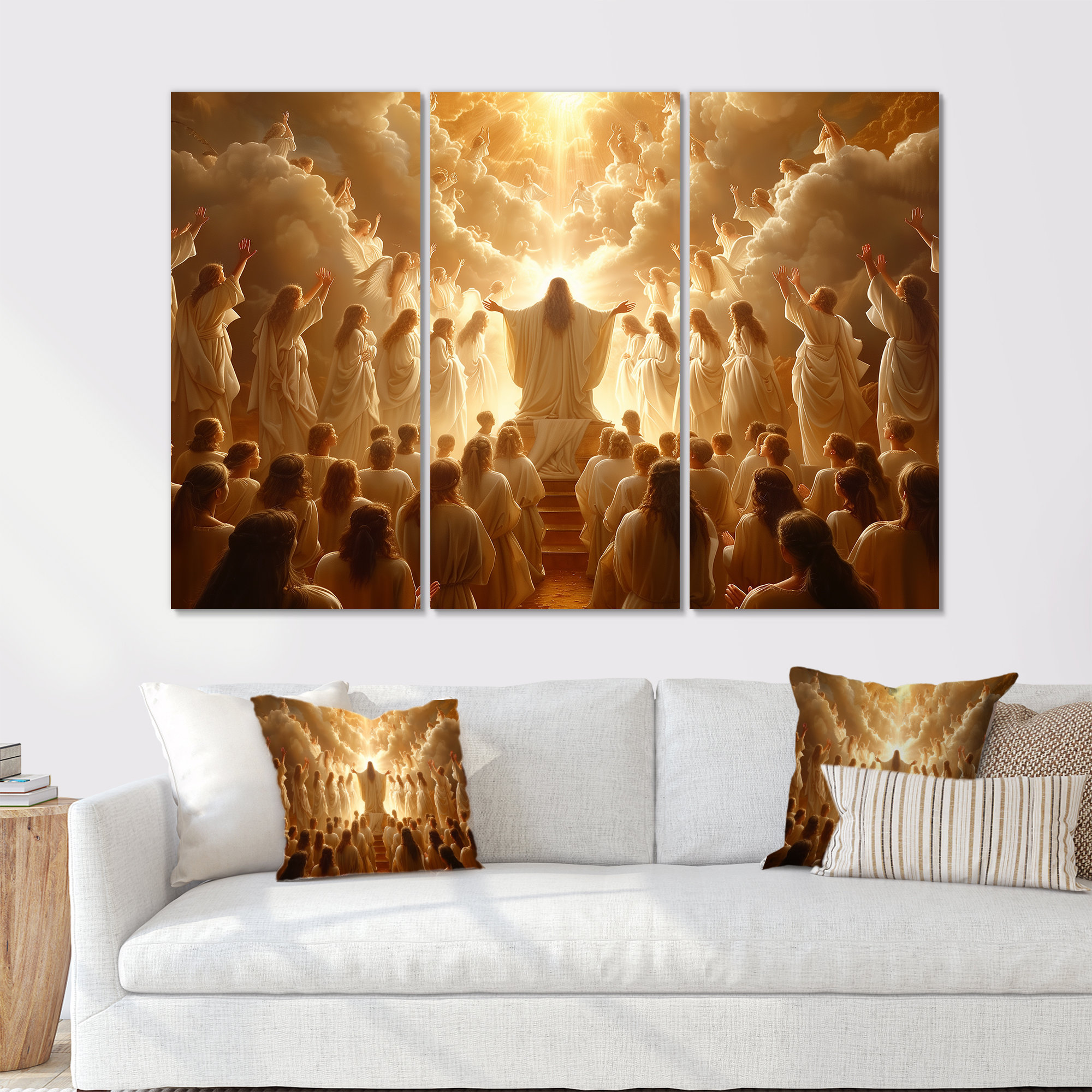 Astoria Grand Yellow White Religious Portrait Angels II - Religious ...