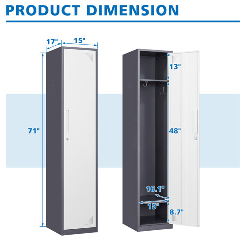 Steelcube Metal 1 - Tier 15'' Gym Locker with Key & Reviews | Wayfair