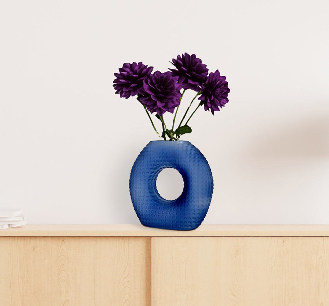 Wrought Studio™ 8 Inch Tall Decorative Ombre O-Shape Blue Modern Art ...