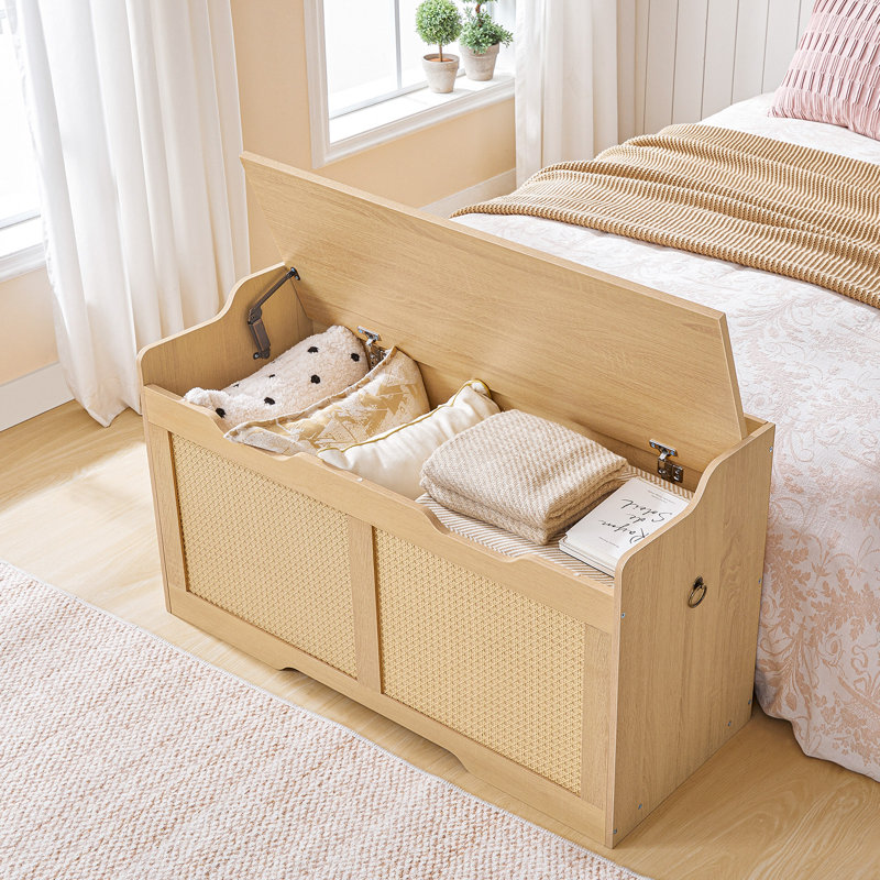 Bay Isle Home™ Beverlyann Manufactured Wood Blanket Storage Bench with ...