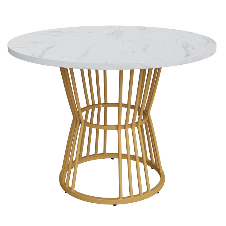 Fairmont Park Round Metal Base Dining Table | Wayfair.co.uk
