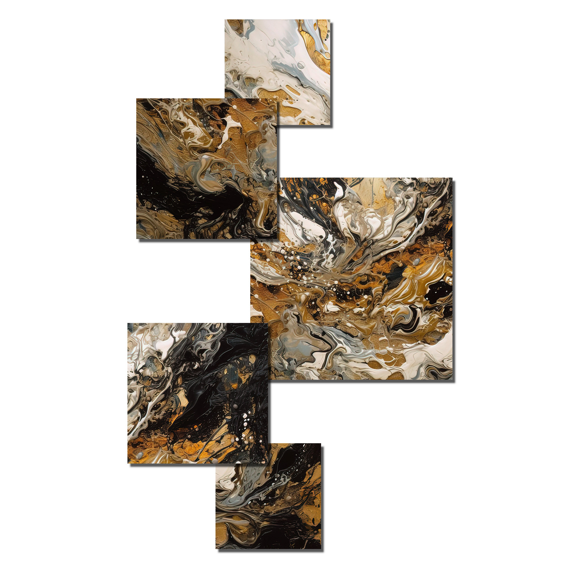 Everly Quinn Painting Artwork With Swirls Marble I - Abstract Metal ...